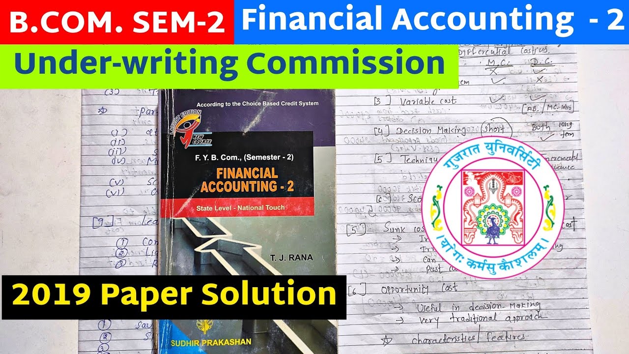 B.COM SEM2 Financial Accounting 2 Gujarat University 2019 paper ...