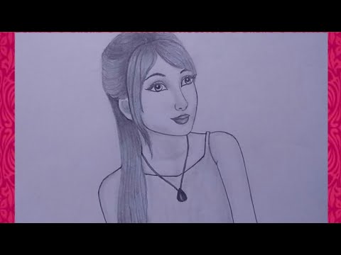 How to Draw a Girl With Long Hair-Step by Step l Pencil Sketch l Easy ...