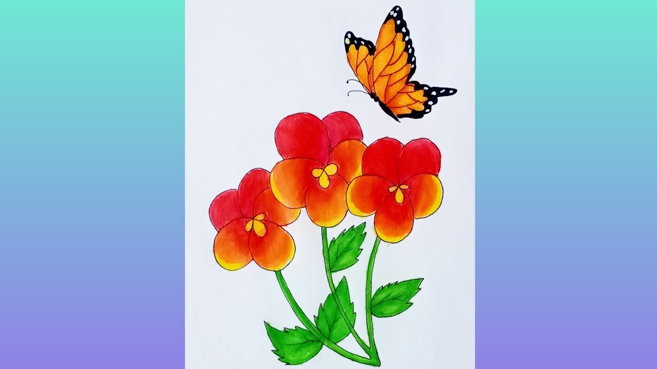 How to draw Pansy flowers step by step #drawingtutorial - YouTube