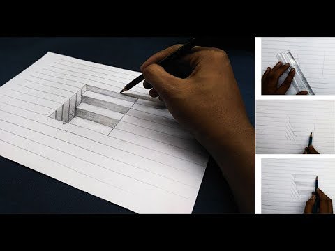 HOW TO DRAW 3D UNDERGROUND STAIR || STEP BY STEP|| OPTICAL ILLUSION ...