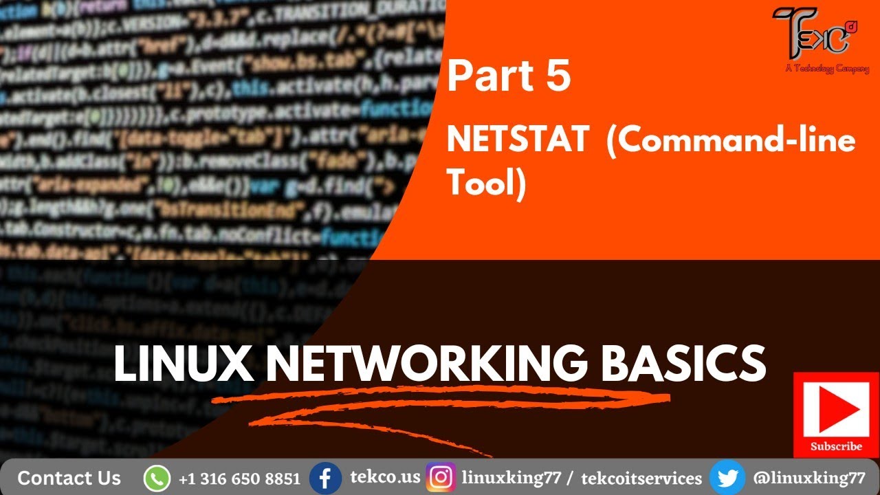 Linux Networking Basics Part 5 Netstat Command Line Tool Tekco77 0303