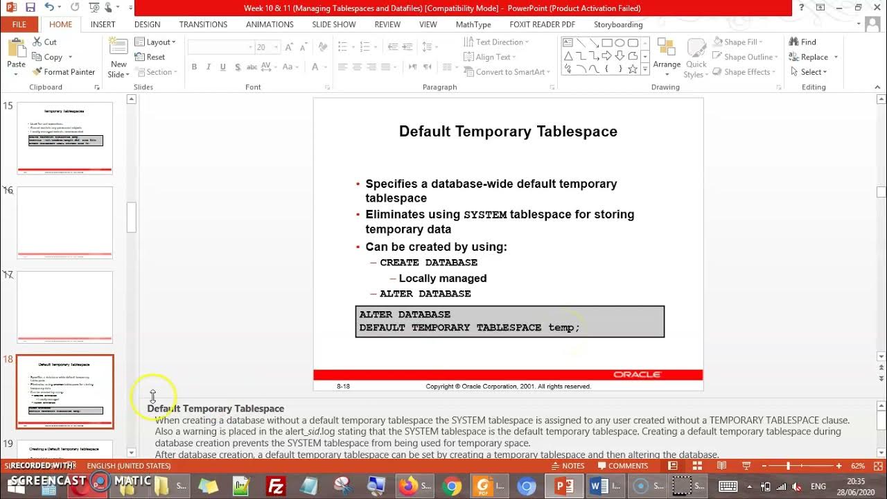 Managing Tablespaces and Datafiles - II - YouTube
