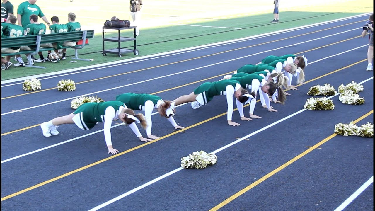 GHS Cheerleaders doing Push-Ups to support the team! - YouTube