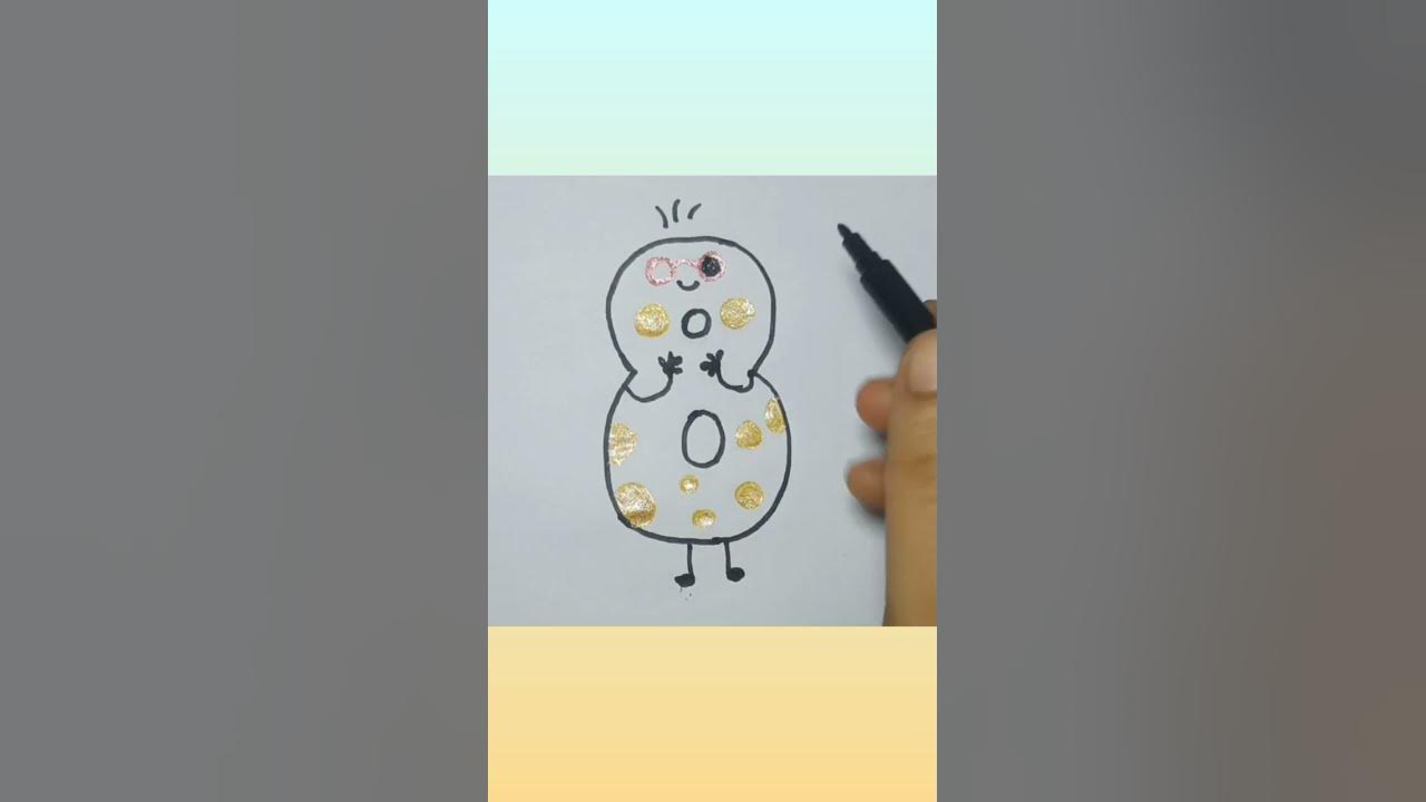 How To Draw cute number 8!Draw 8#8 draw for kids - YouTube