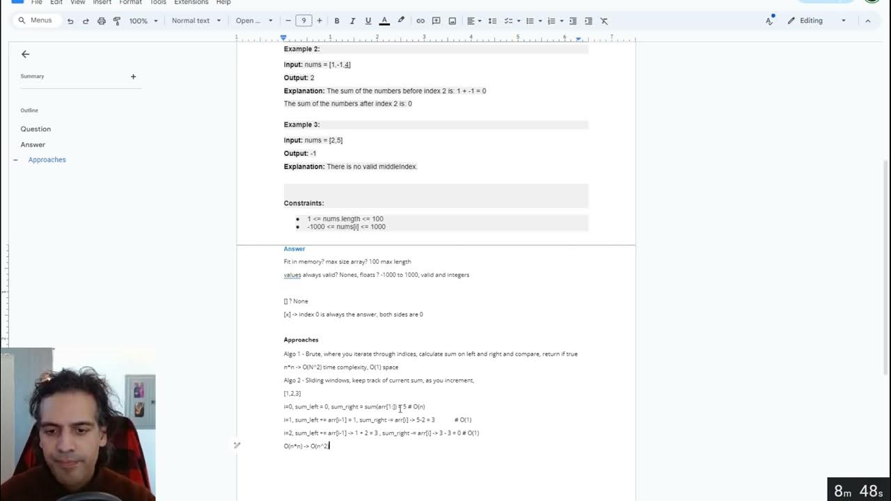 Find the Middle Index in Array - Leetcode 1991 - Solve with Sam in Python - YouTube