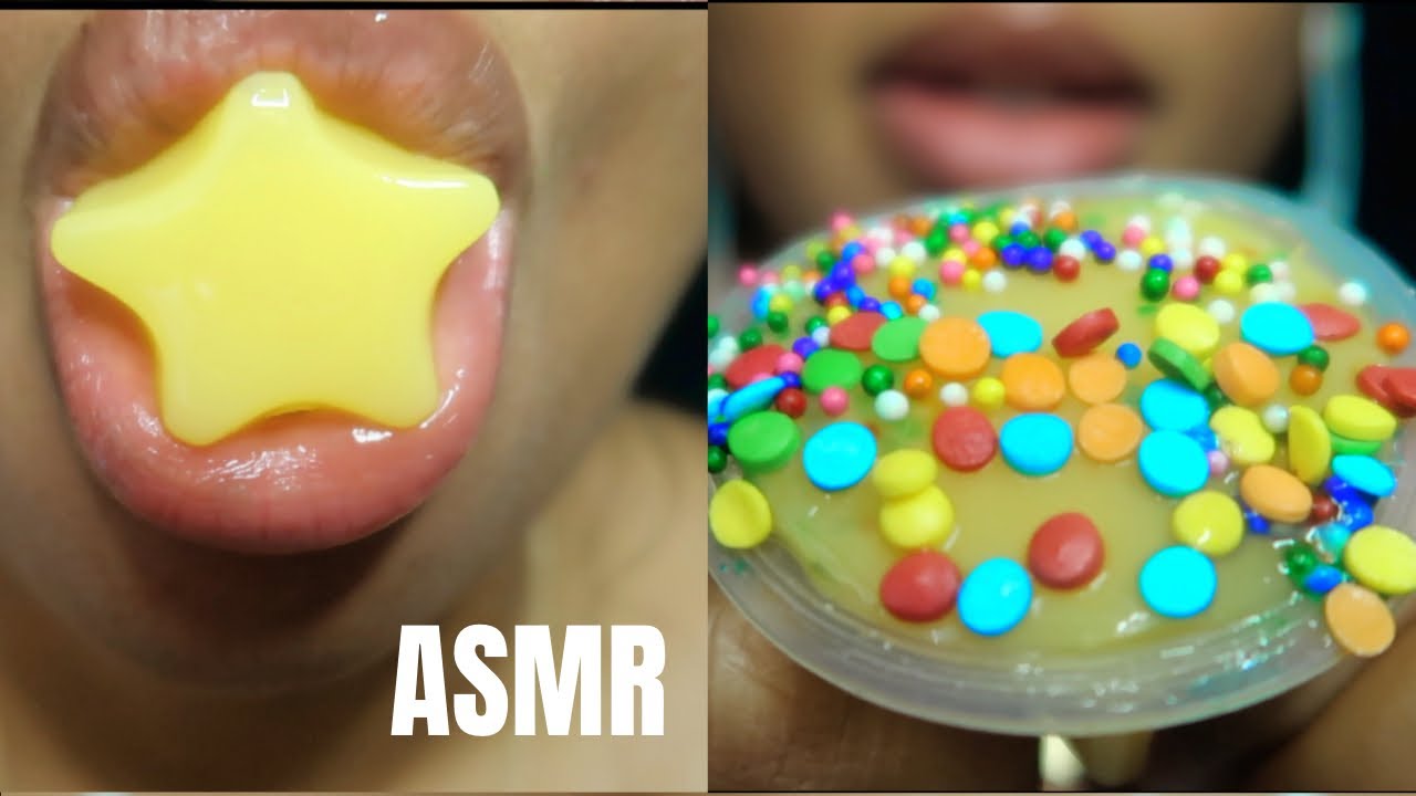ASMR | Sprinkled Star Jelly Eating 🍓🥭🍇🍏 - YouTube