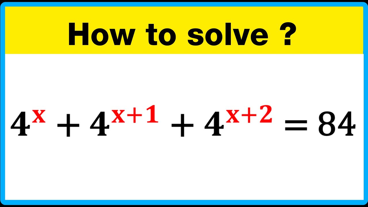 A Nice Exponential Equation | How to solve it for find the value of X ...