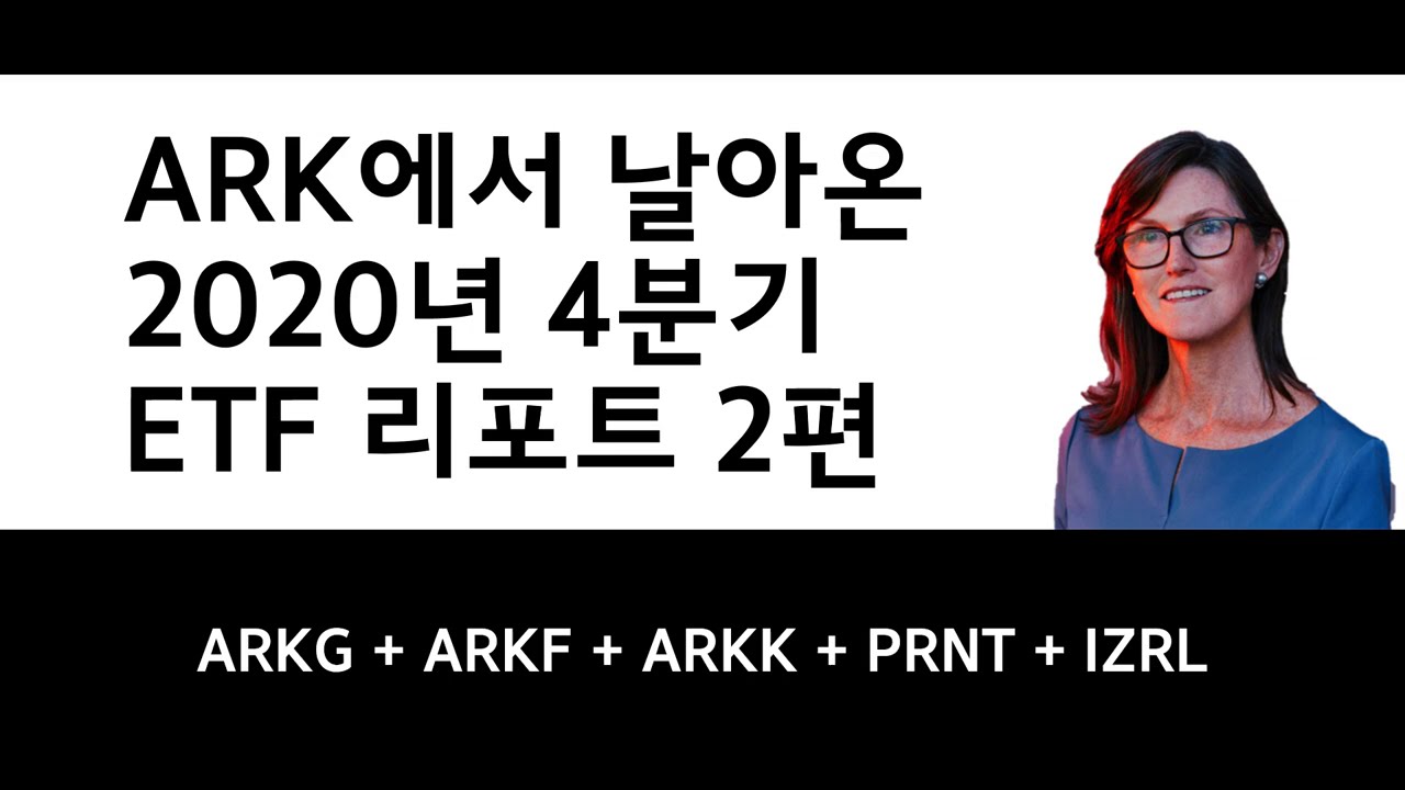 [미국주식] ARK에서 날아온 2020년 4분기 ETF 보고서 2편 ARKG, ARKF, ARKK, PRNT, IZRL ...