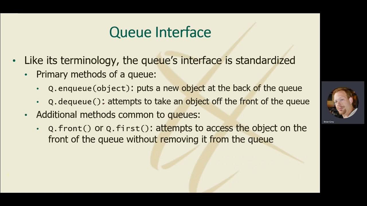 CISC 160 Module 05 Part 11 Queue Interface & Behaviors - YouTube