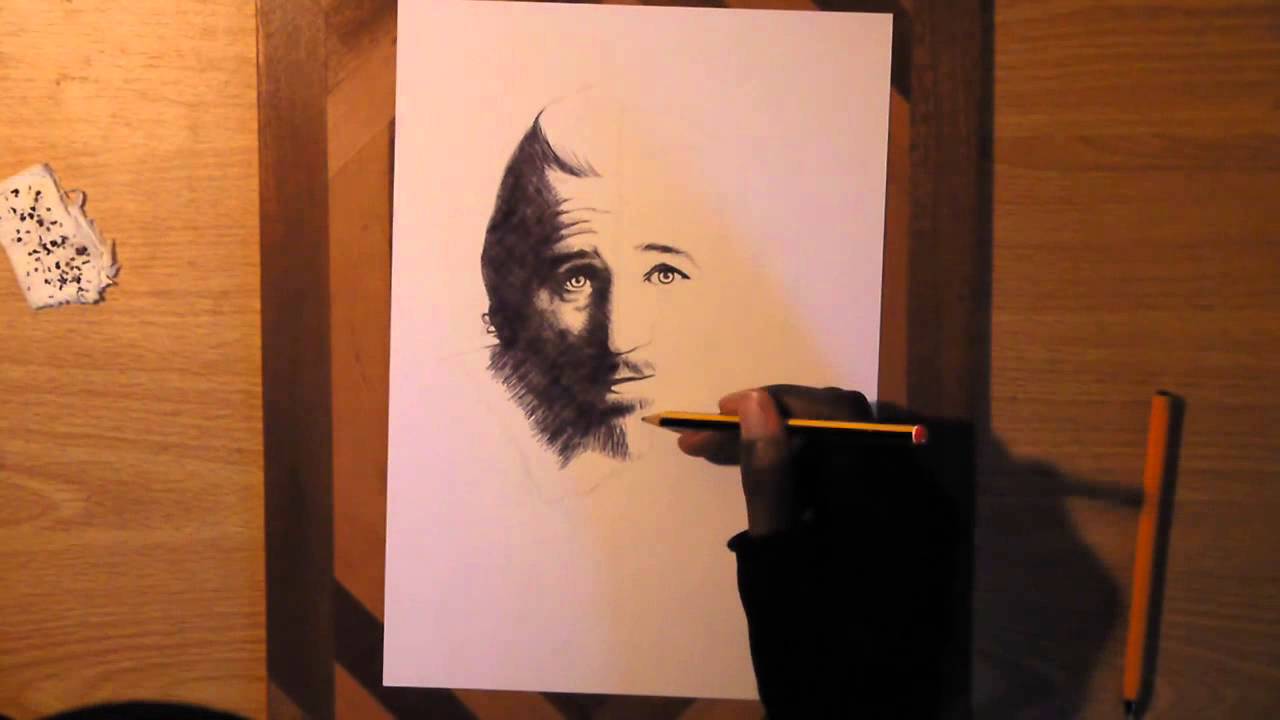 GEORGE CARLIN - Ballpoint Drawing (Time Lapse) - YouTube