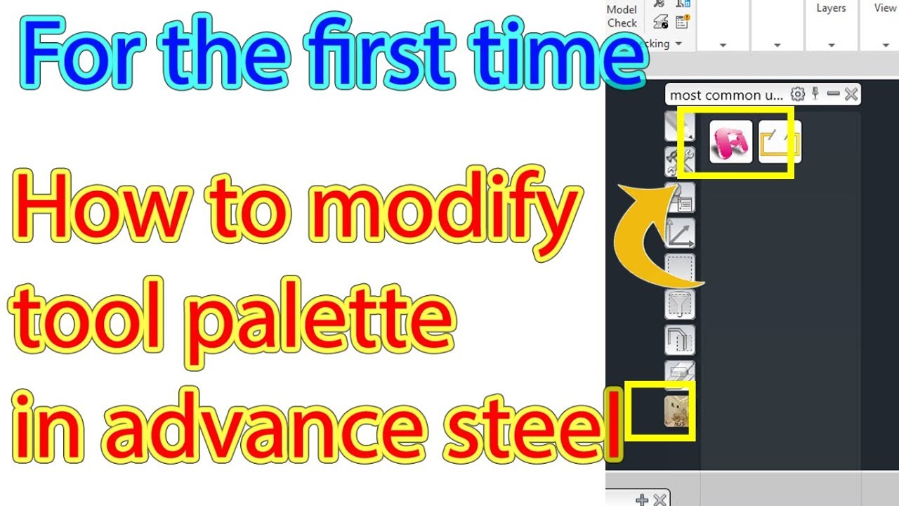 Advance steel - Modifying tool palette - YouTube
