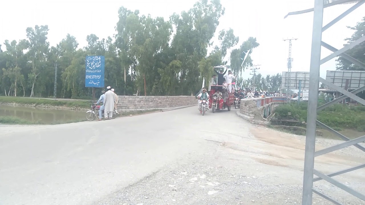 14 August jashn-e-azadi raily going back to sangao from katlang - YouTube