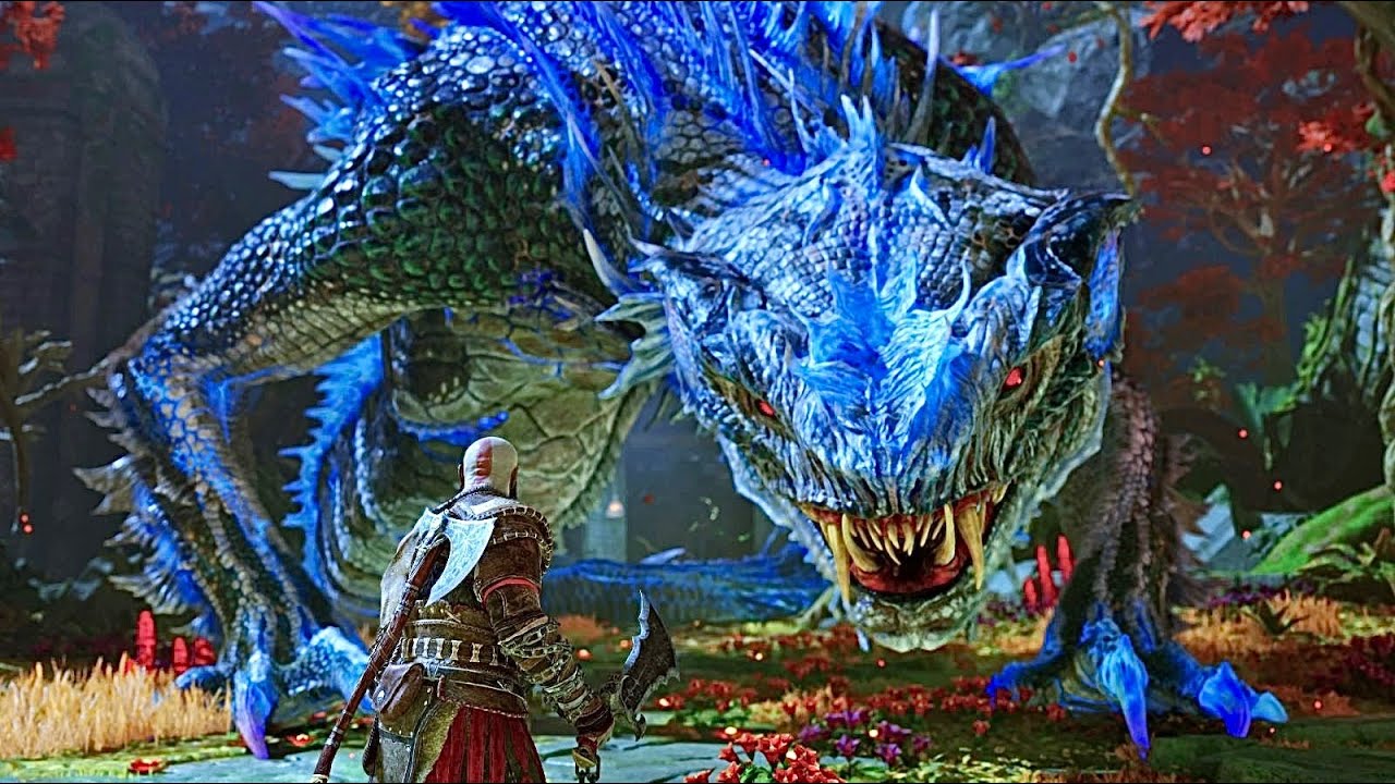 Serious Kratos vs Nidhogg! God of War Ragnarok level 1 Armor GMGOW ...