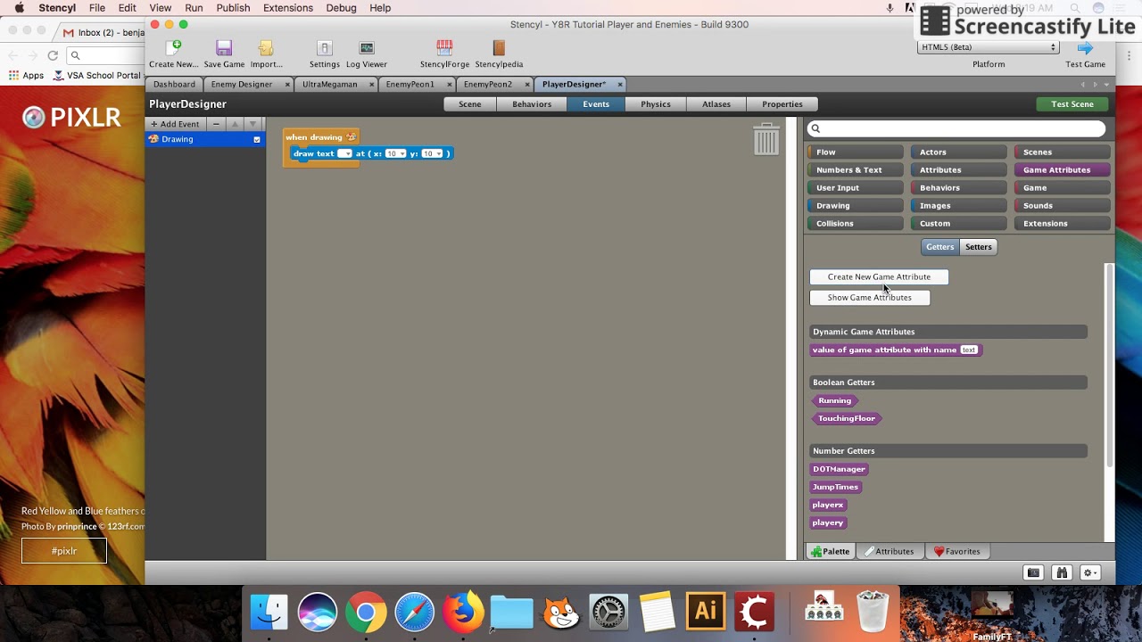 Stencyl - Player Designer - Lesson 5A - Display Player Health Basic ...