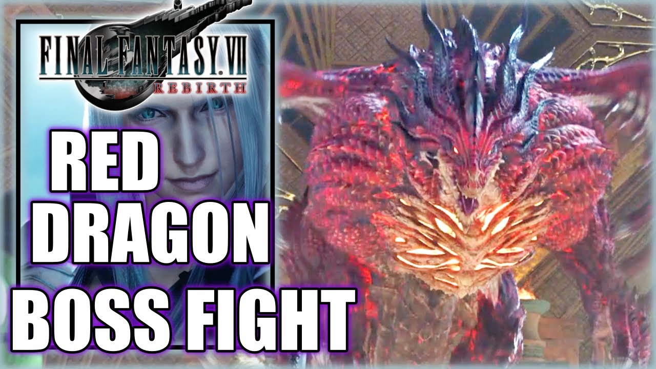 Final Fantasy 7 Rebirth - Red Dragon Boss Fight - YouTube
