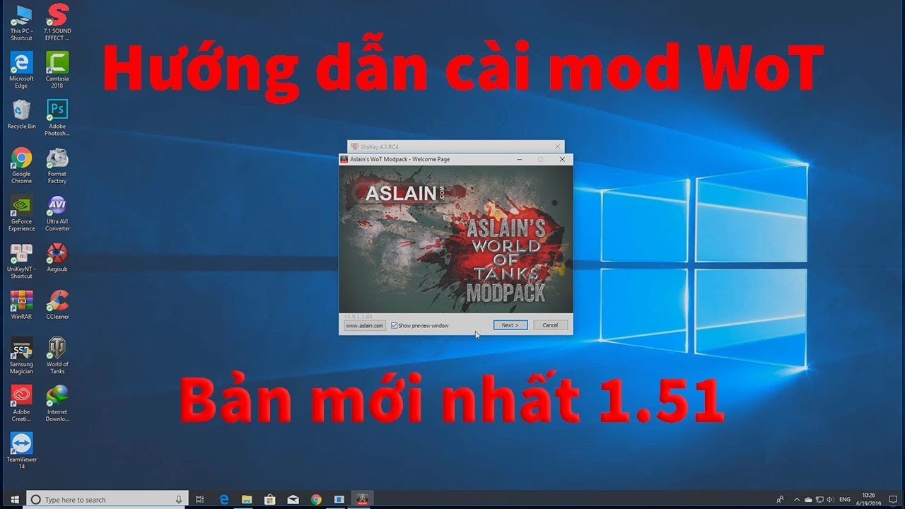Hướng dẫn cài mod World of Tanks mới nhất // Aslain mod pack - YouTube