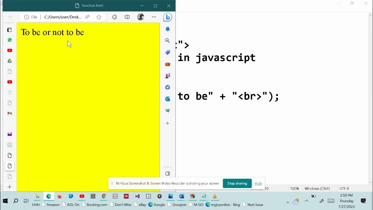 Function In Javascript 1 - YouTube