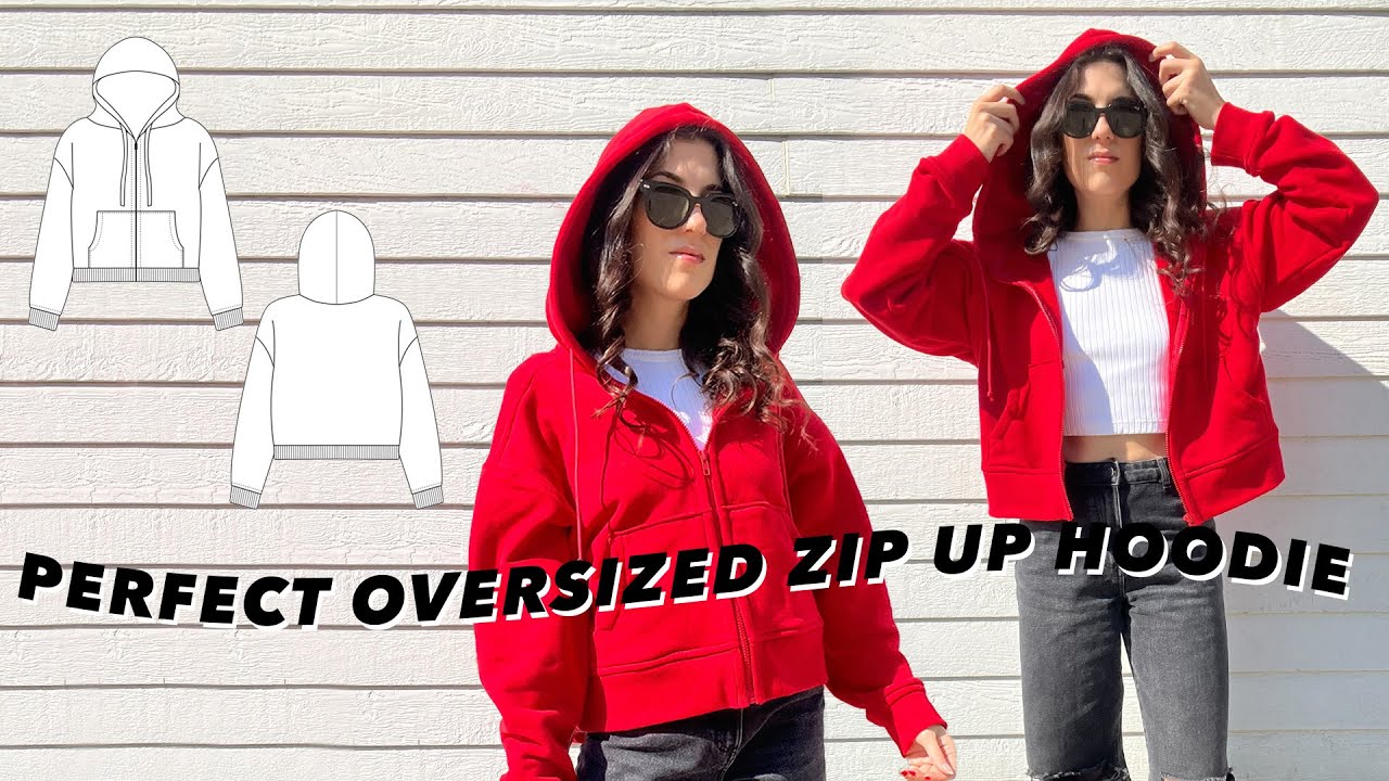 Make the Perfect Oversized Zip Up Hoodie | PDF Pattern Available - YouTube