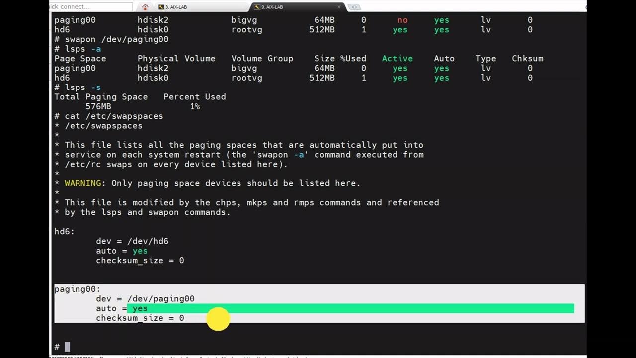 swap space or Paging Space in AIX ( LVM Part 7 ) - YouTube