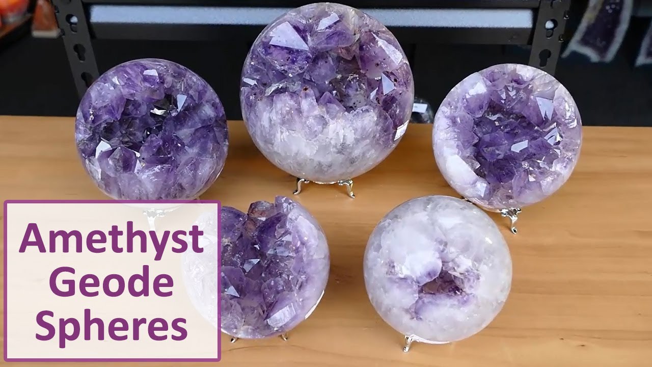 Amethyst Geode Spheres - Collection of 5 New and Amazing Geodes Spheres ...