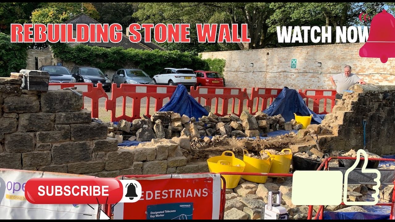 stone wall bricklaying rebuilding stone wall Eshott hall#construction # ...