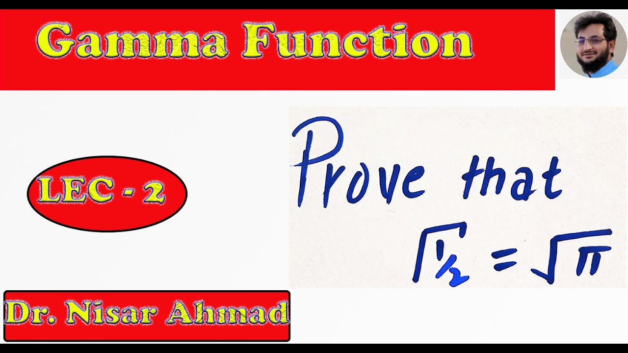 Proof of Γ(1/2)=√π | Proof of gamma half | Property of gamma half - YouTube