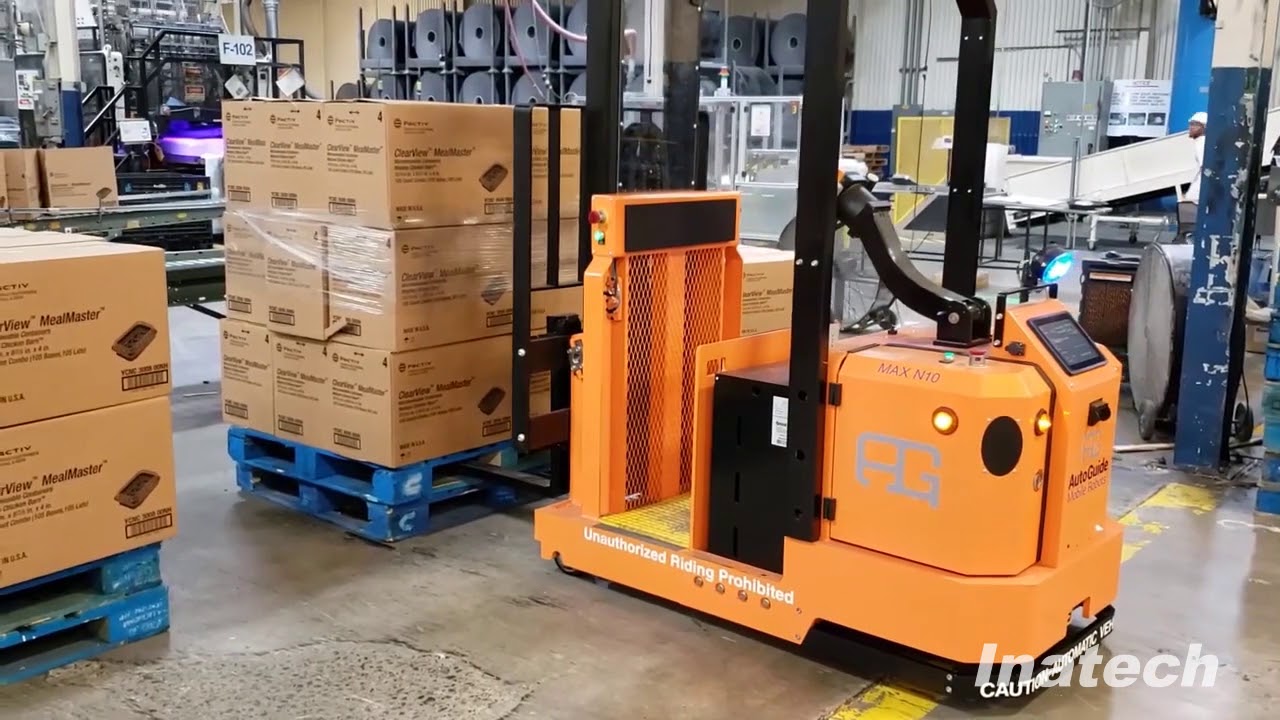 [인아텍] 자율주행로봇 AutoGuide Mobile Robots - Inatech - YouTube