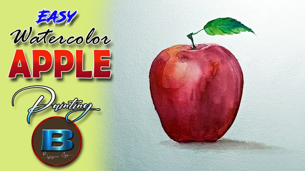EASY WATERCOLOR APPLE PAINTING | | How To Draw and Paint Watercolor ...