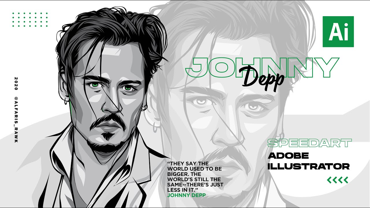 BELAJAR VECTOR, Speed Art - Membuat Vector dari foto (Johnny Depp ...