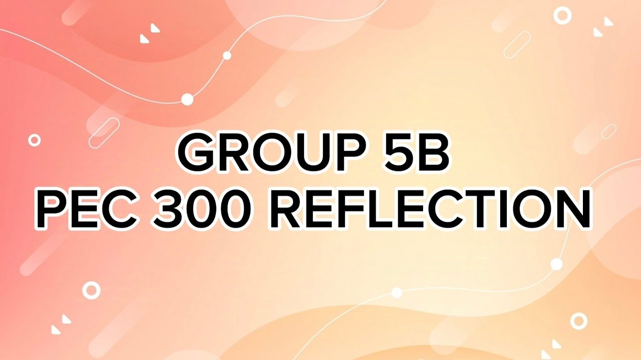 PEC 300 REFLECTION VIDEO BY GROUP 5B 😆 - YouTube