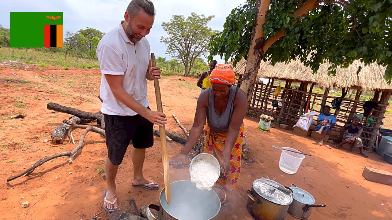 Foreign Man Working Hard in Zambia Village 🇿🇲 - YouTube