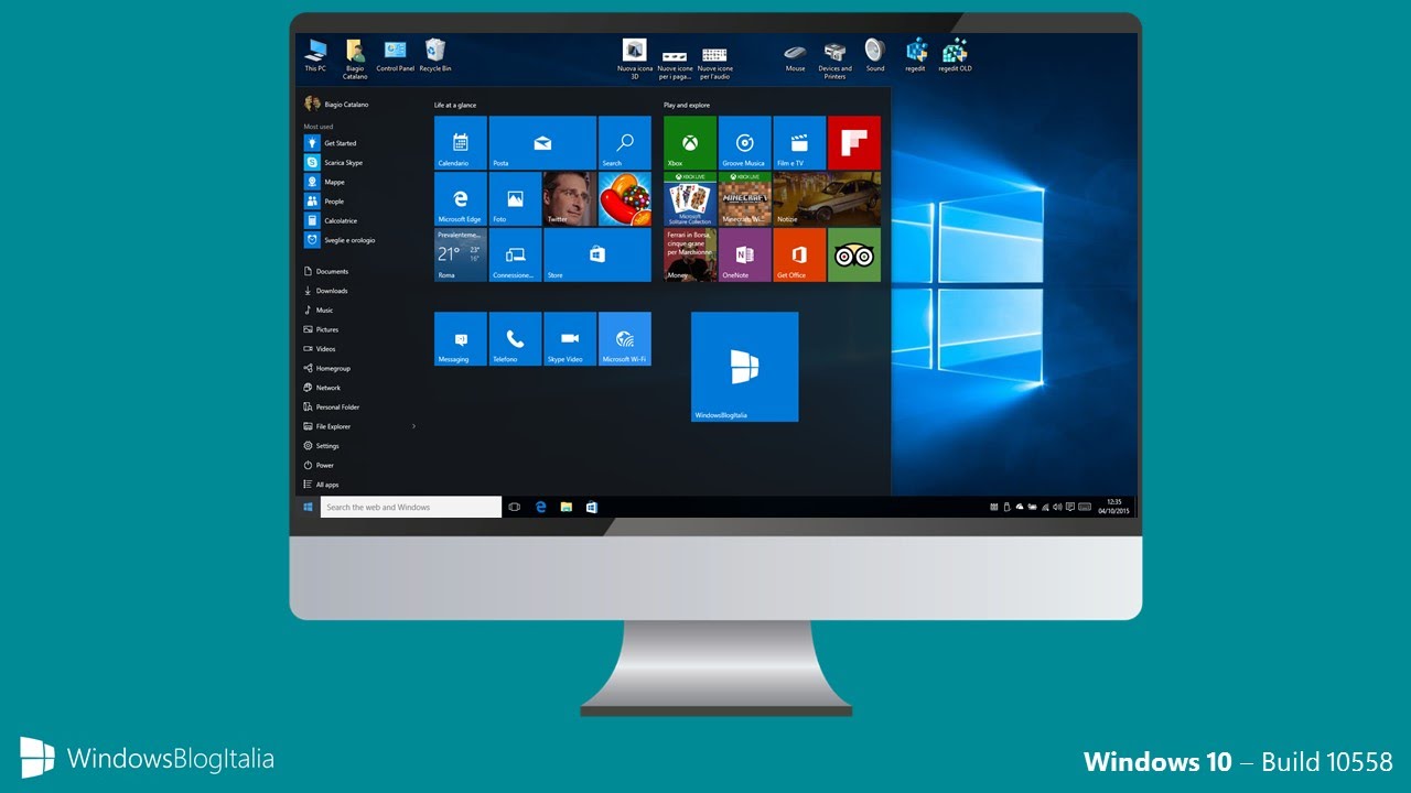 Video tour completo di Windows 10 Insider Preview Build 10558 - YouTube