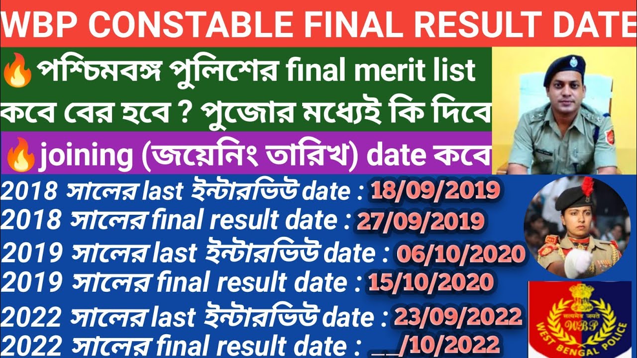 wbp constable 2022 final result date/wbp constable final merit list ...