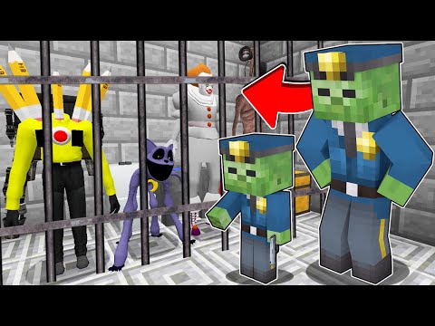 KÜÇÜK ZOMBİ VE ZOMBİ BABA CEZAEVİ GARDİYANI OLDU MAHKUMLARI HAPSE ATTI 😱 - Minecraft