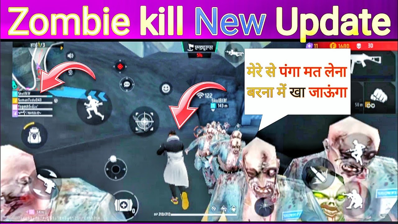 999+kill zombie hunt playing with zombies mode with random players😎 # ...