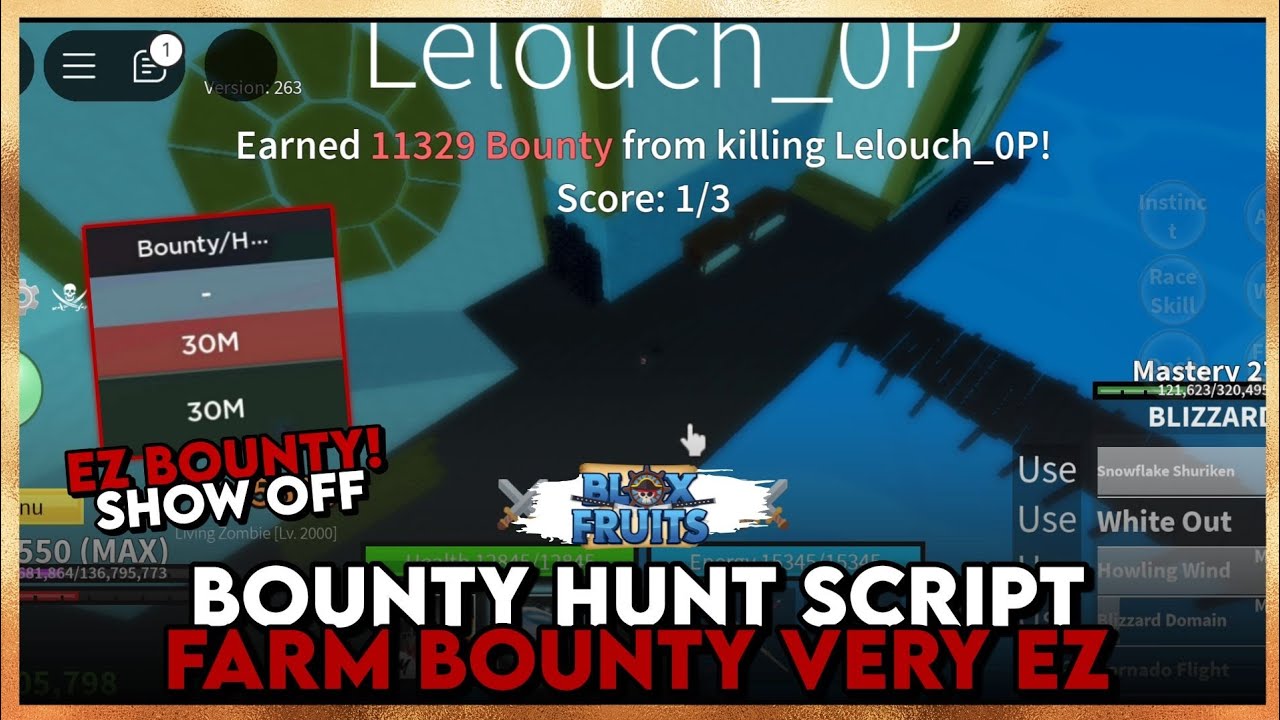 Blox Fruits BOUNTY HUNT Script by RUA HUB | Get 30M Bounty before the ...