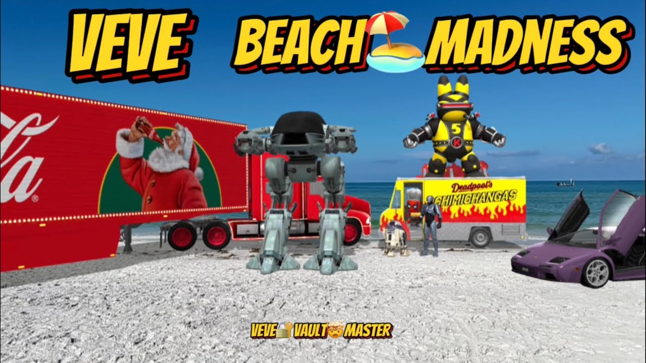 #VEVE Beach Madness #ED209 #Deadpool #R2D2 #Labbit #RoboCop & # ...