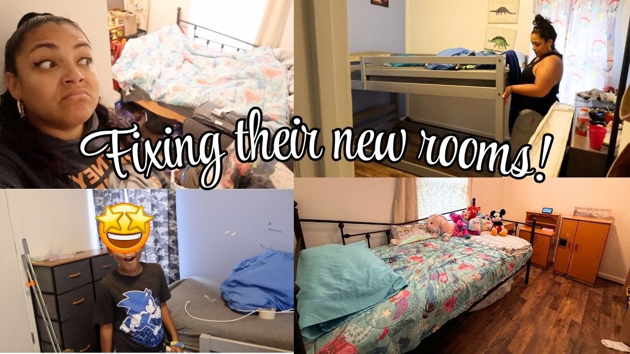 Finally getting their OWN rooms | Fixing + Cleaning their rooms ...
