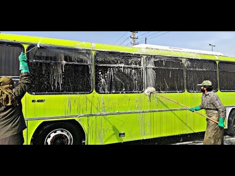 DIRTIEST BUS EVER|Pressure Washer Muddy Satisfying #washing #bus #asmr ...