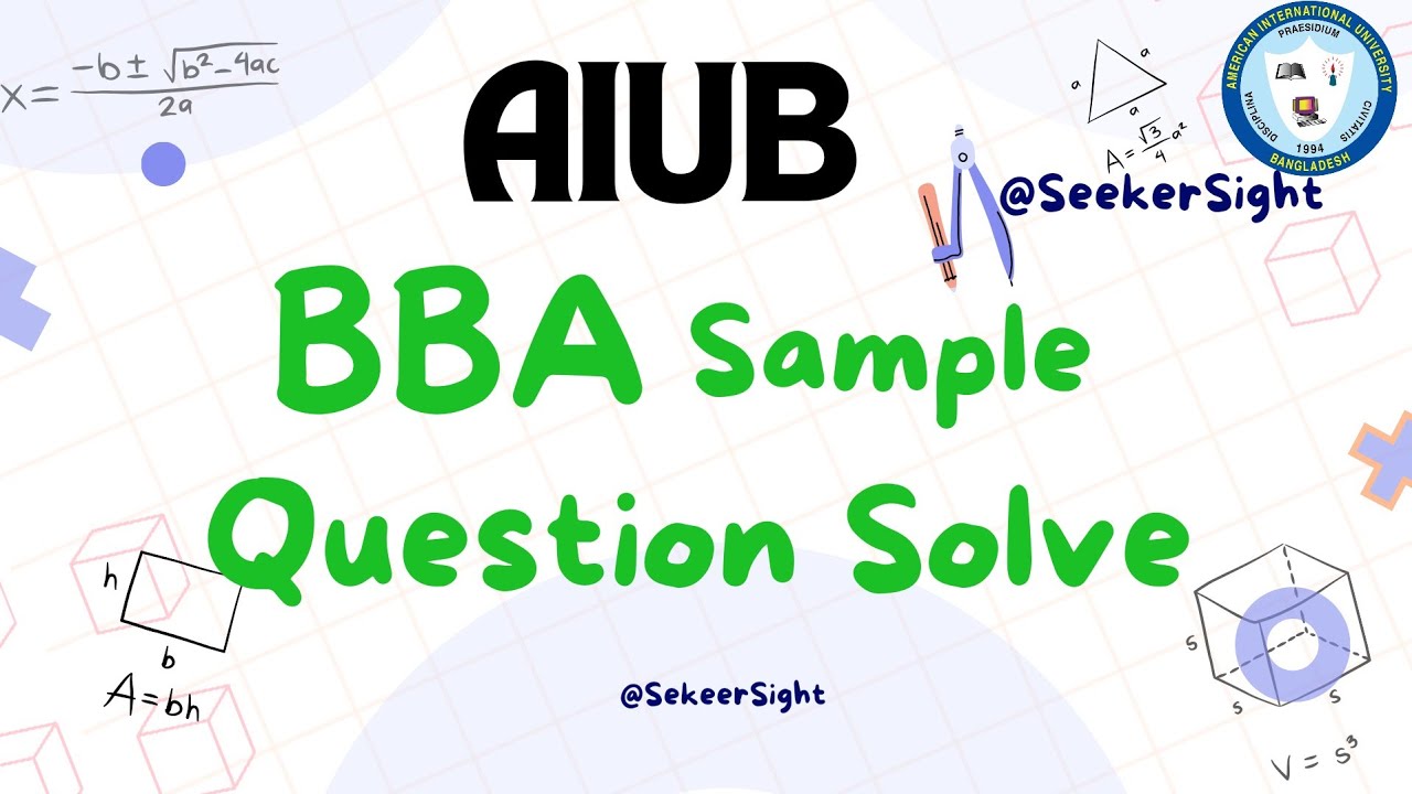 BBA Sample Question Solve AIUB - YouTube