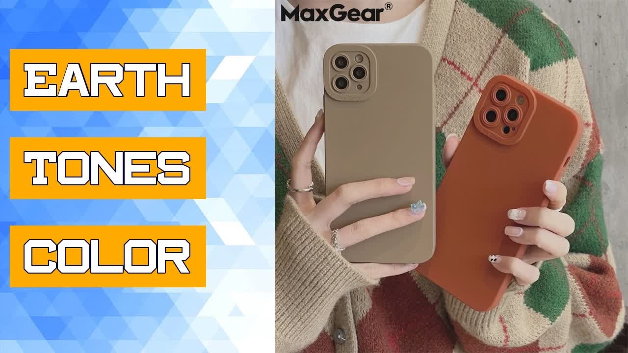 Earth Tones Color Soft Silicone Phone Case iPhone 14 13 12 11 Pro Max 7 ...