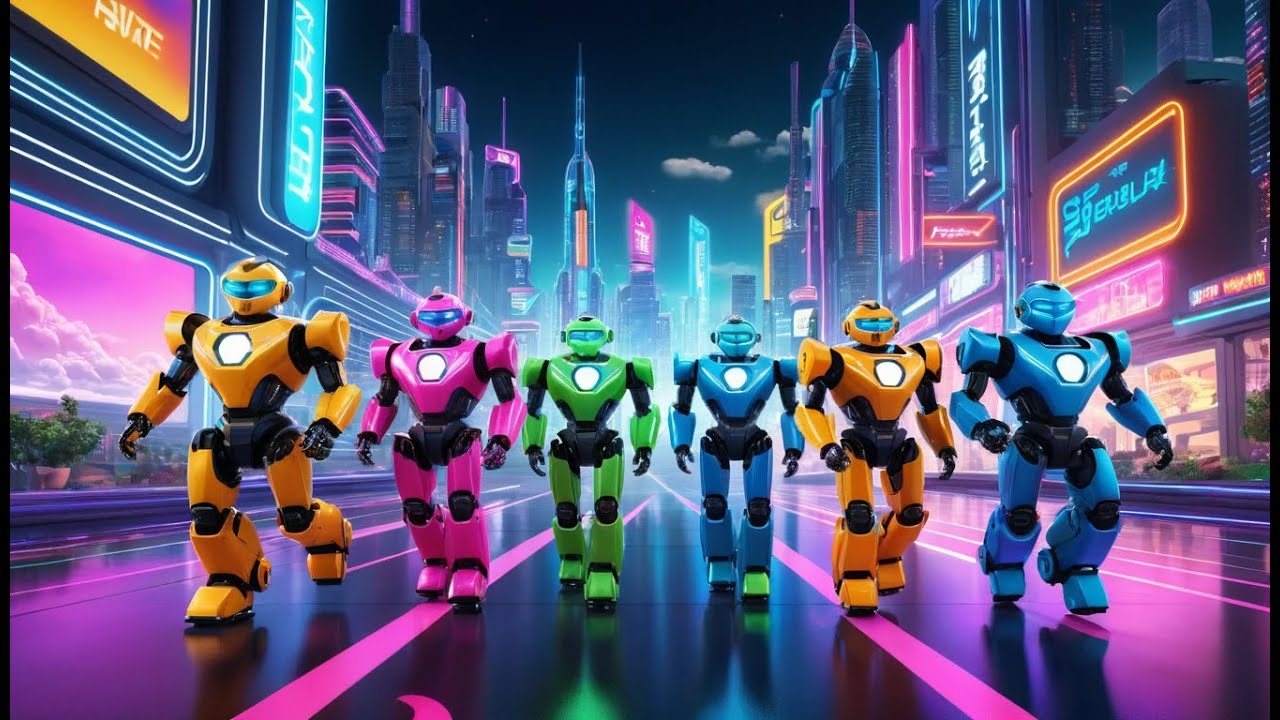 Five Little Robots on the Run | Fun Robot Song for Kids | Interactive ...