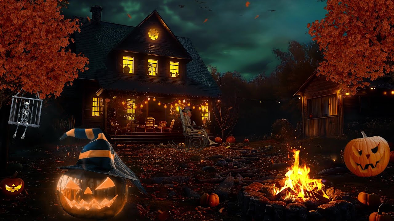 Cursed Farm Halloween Night 🎃 | Eerie Exploding Pumpkins, Fire Crackles ...