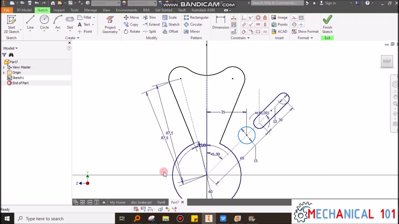 Membuat Disc Brake sepeda motor menggunakan inventor - YouTube