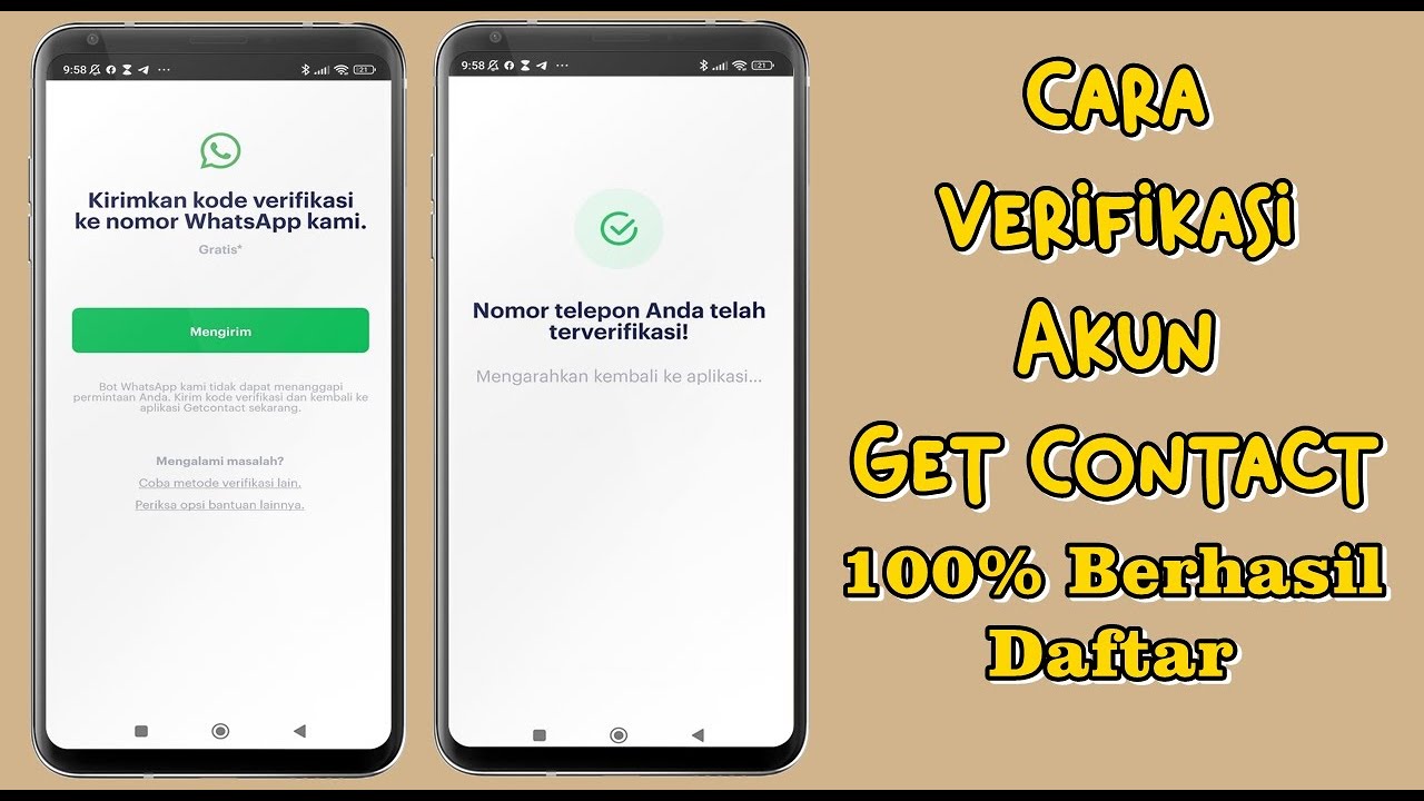 Cara Verifikasi Akun Get Contact - YouTube