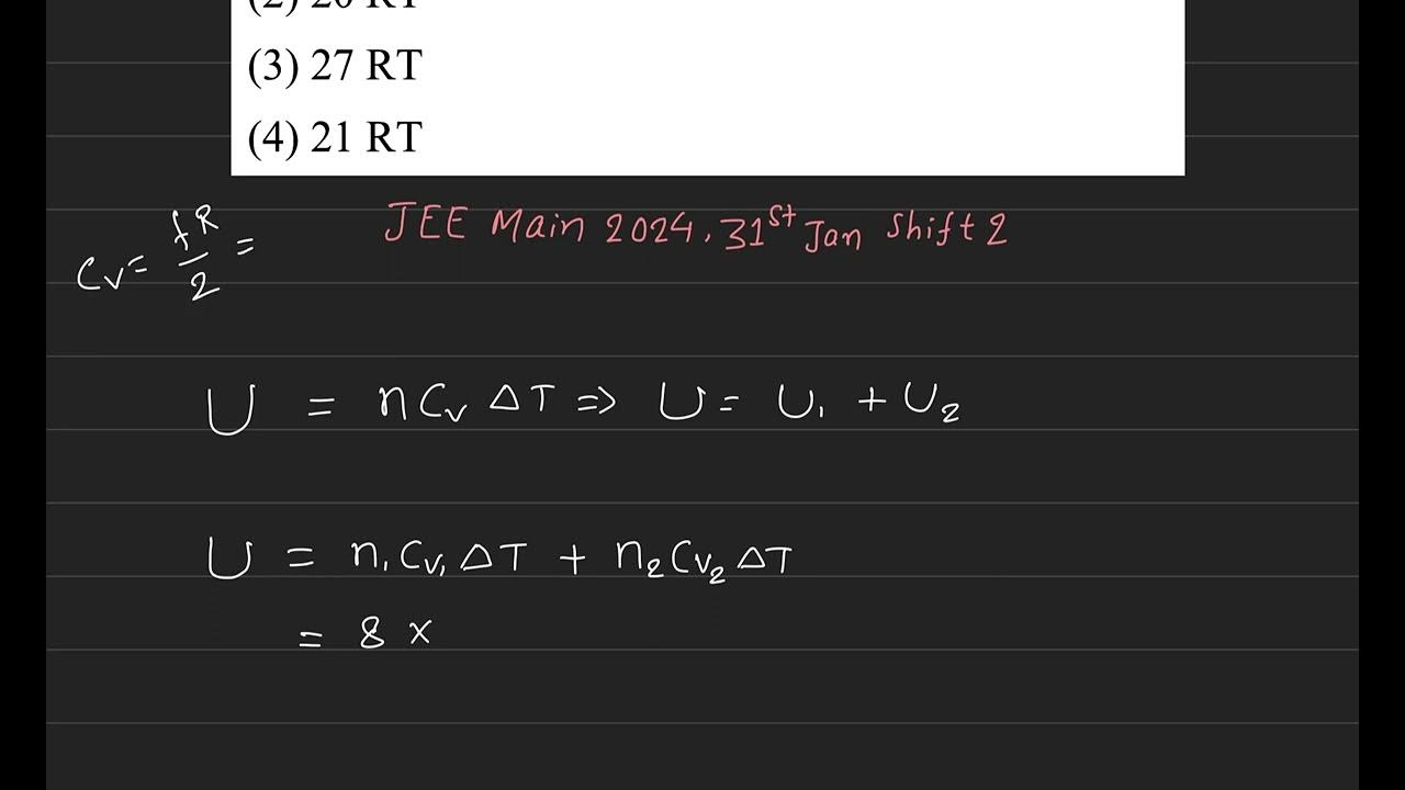 A gas mixture consists of 8 moles of argon and 6 moles of oxygen at temperature T.neglecting all ...