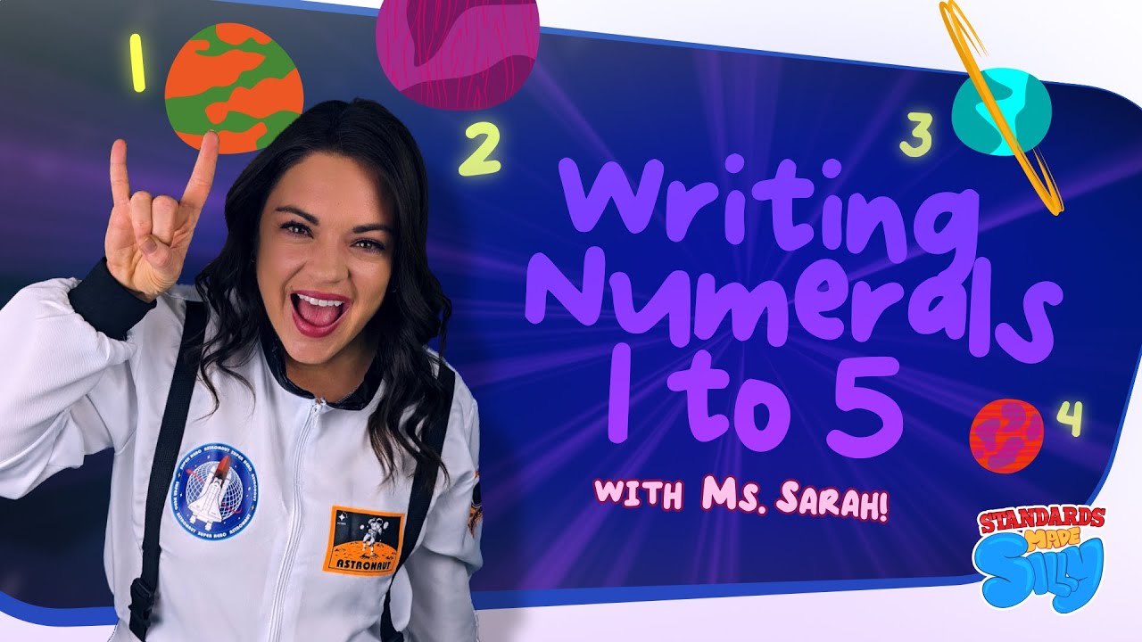 Writing Numbers 1 to 5 in Space with Ms. Sarah! - YouTube