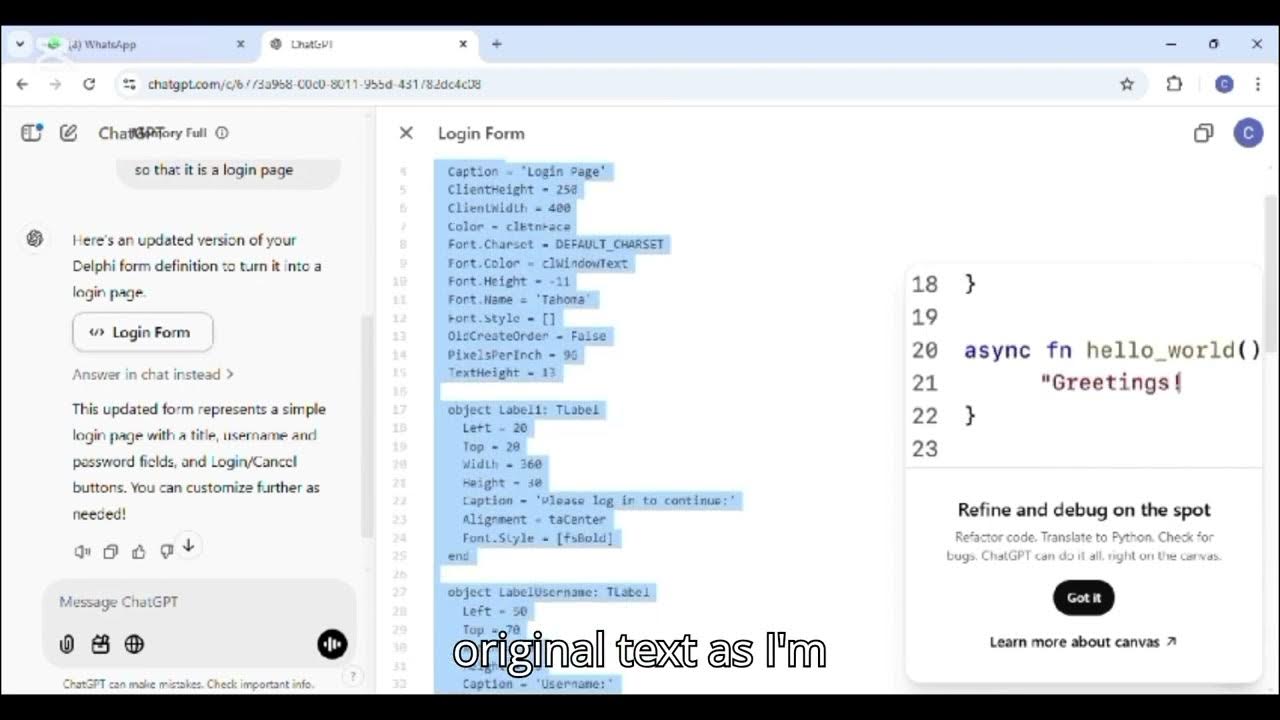 Use ChatGBT to create GUI instantly Delphi 2010!!! - YouTube