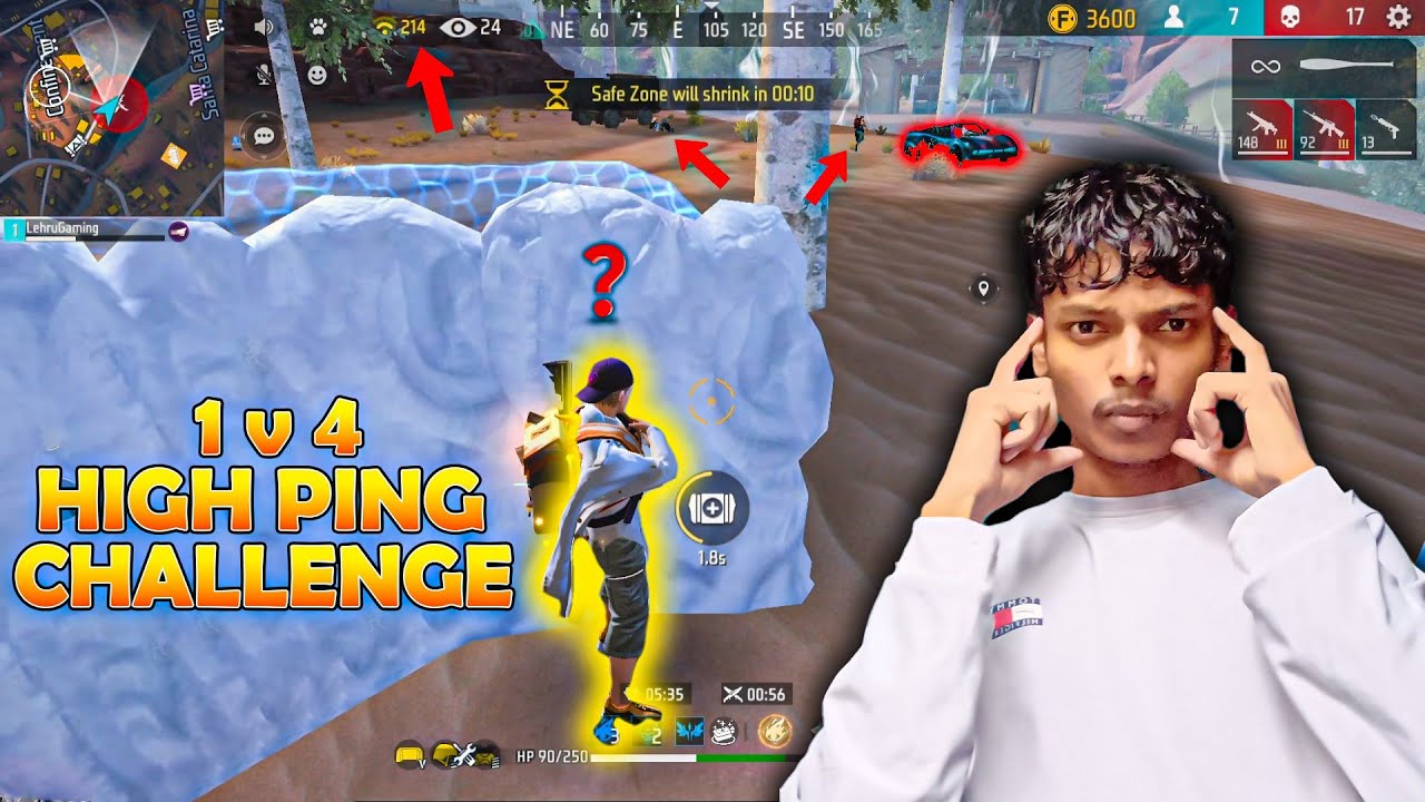 1 v 4 BR RANK HIGH PING CHALLENGE PART - 7 - YouTube