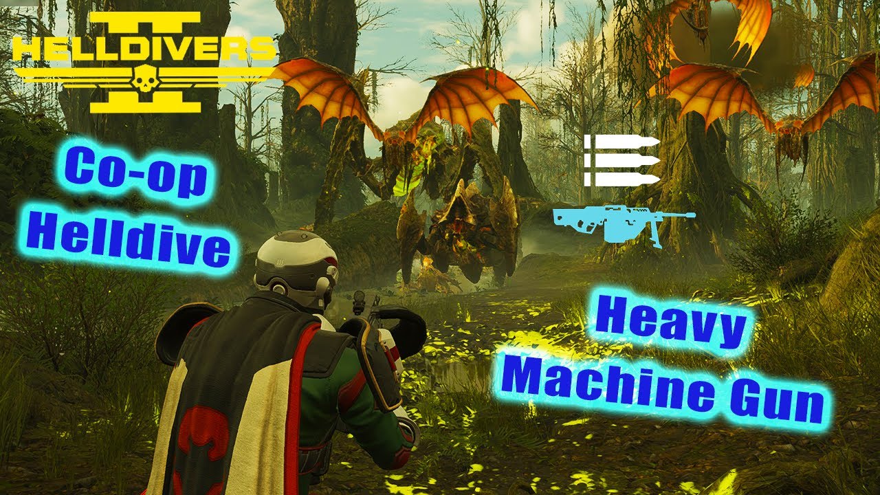 Helldivers 2 - Heavy Machine Gun Gameplay, Terminid Co-op Helldive (No ...